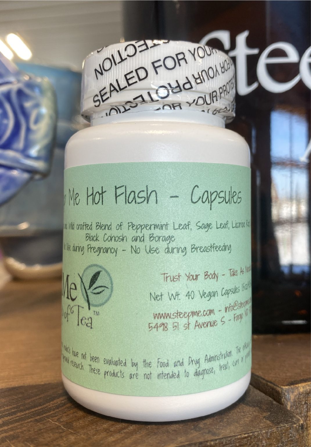 Hot Flash Capsules - Steep Me Tea Apothecary Caffeine Free